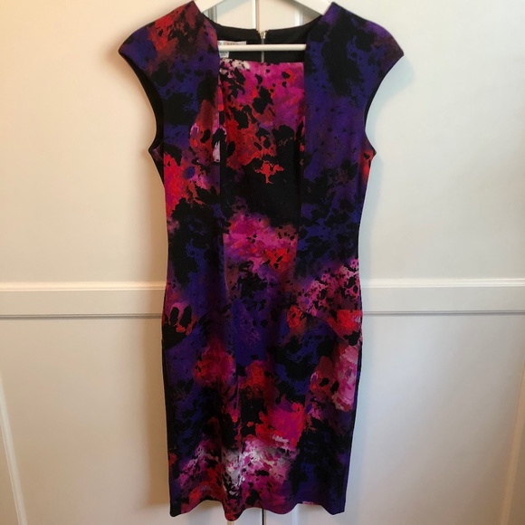 Maggy London | Dresses | Maggy London Abstract Paint Splash Print Dress ...